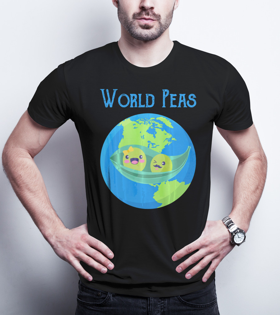 World Peas Funny World Peace Pun Earth Peas T-Shirt