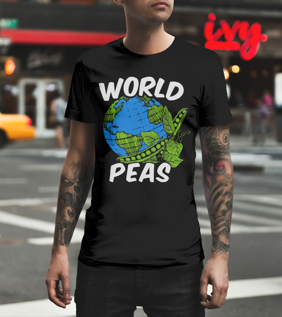 World Peas Pun Funny Peace On Earth T-Shirt