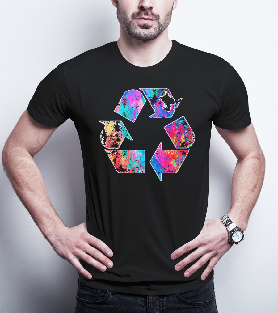 Earth Day Vintage Recycle Reduce Reuse Psychedelic Colorful T-Shirt