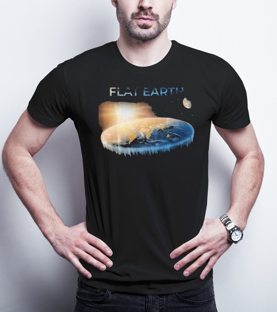 Flat Earth Dome Map With Sun And Moon T-Shirt