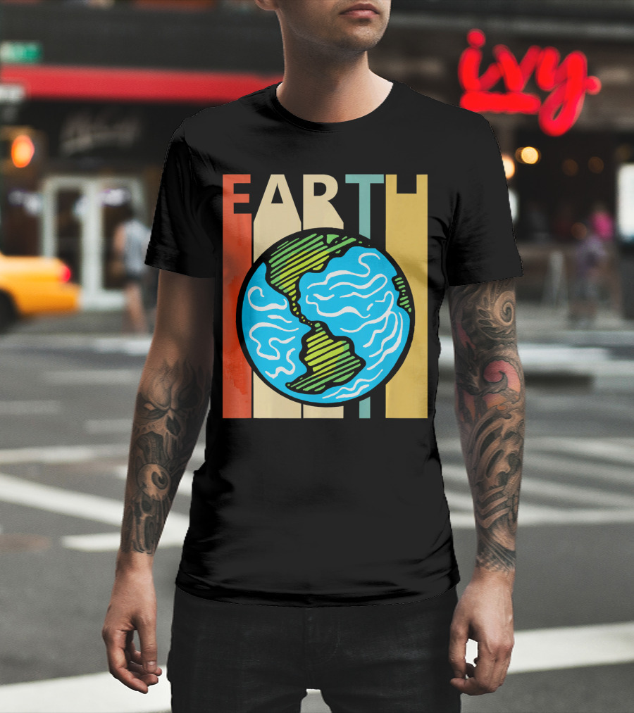 Earth Vintage Retro Planet Earth Astronomy T-Shirt
