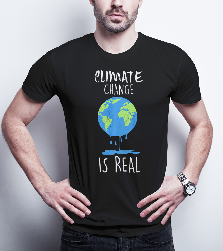 Climate Change Is Real Earth Melting T-Shirt