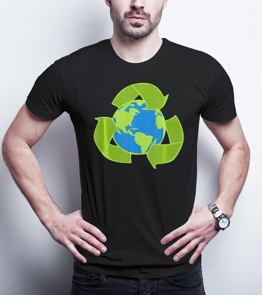 Planet Earth Recycle Symbol Env Eco-Friendly T-Shirt