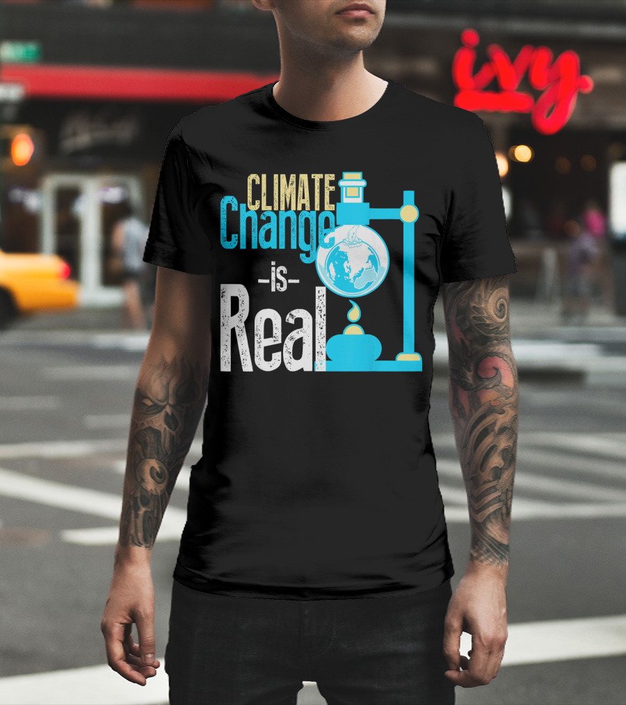 Climate Change Is Real Earth On Fire Scientific T-Shirt