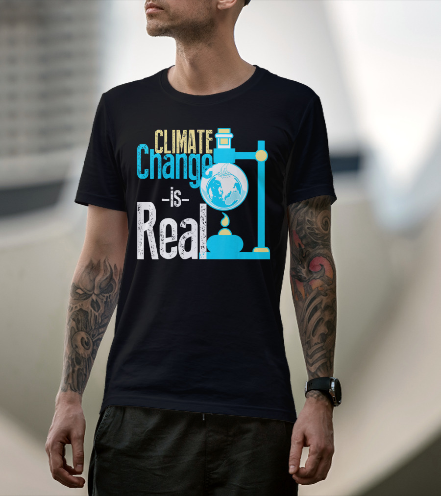 Climate Change Is Real Earth On Fire Scientific T-Shirt