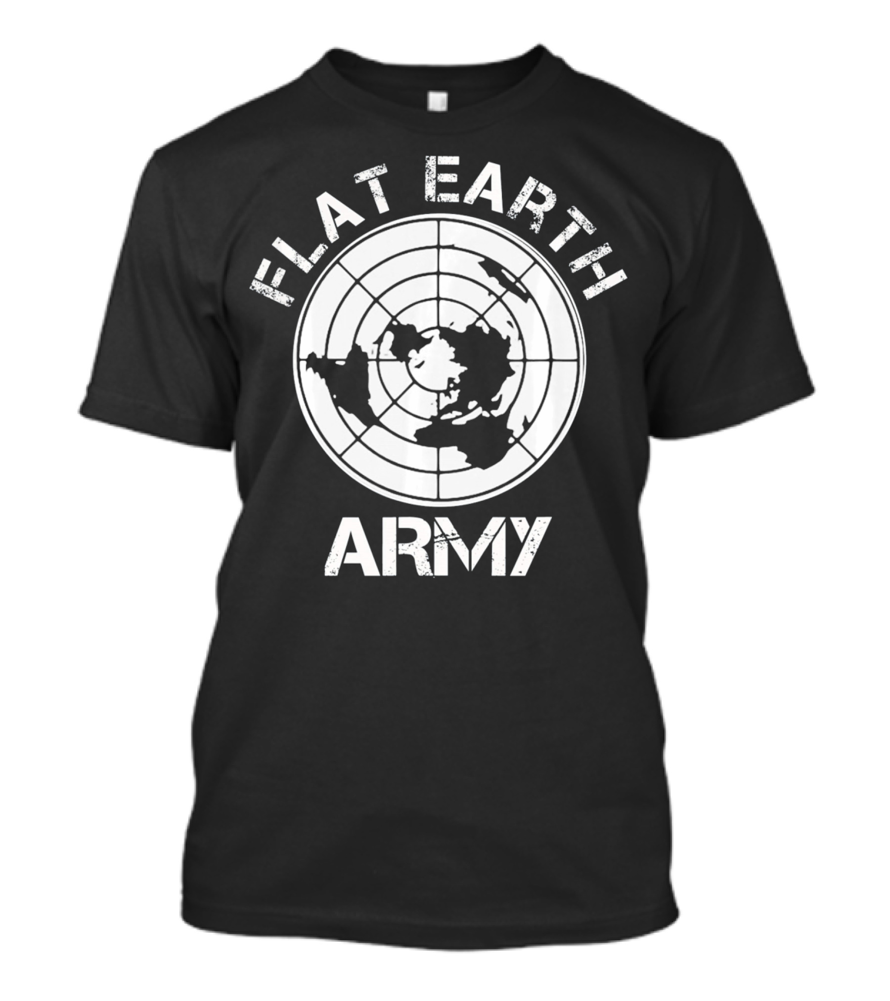 Flat Earth Army Map Emblem T-Shirt