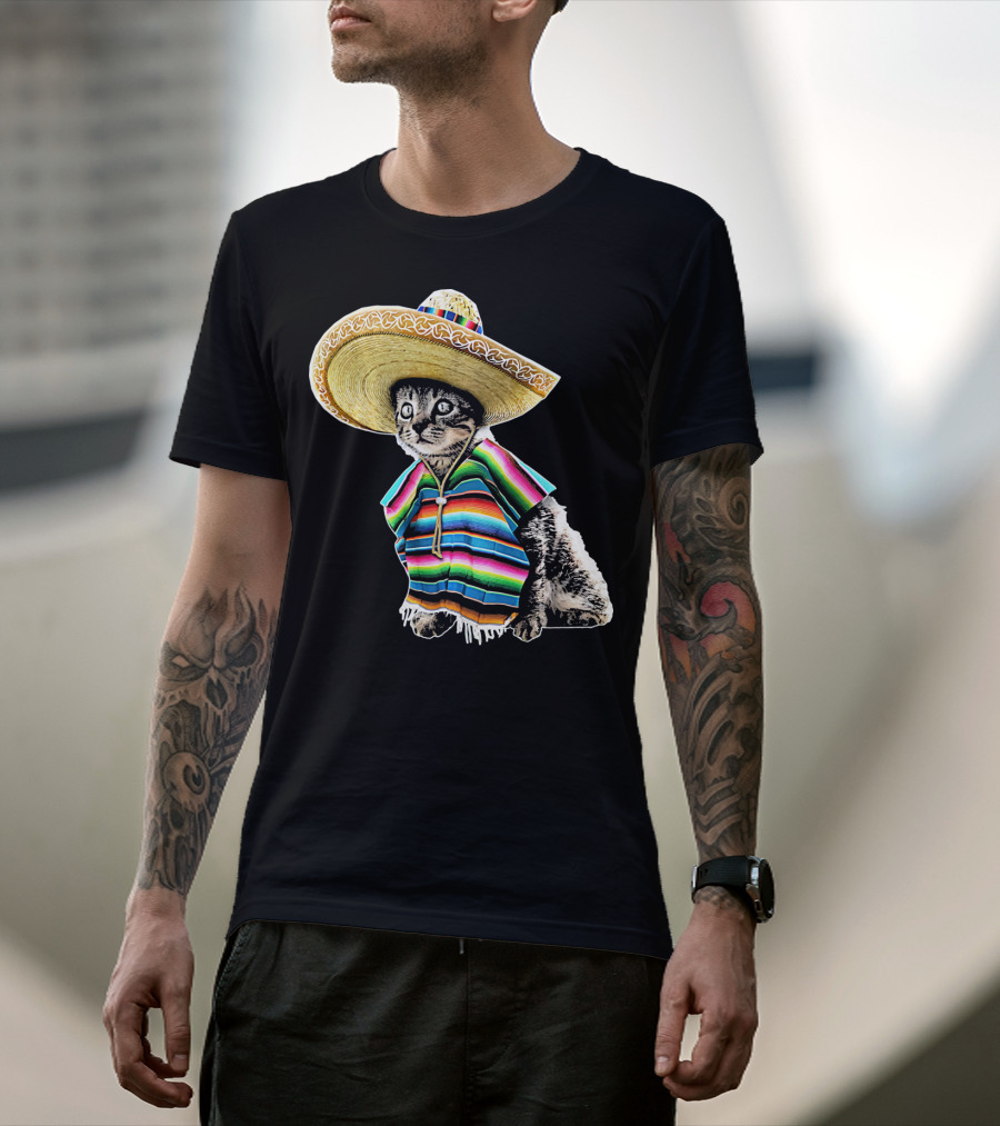 Cinco De Mayo Cat Sombrero Funny Fiesta Kitten T-Shirt