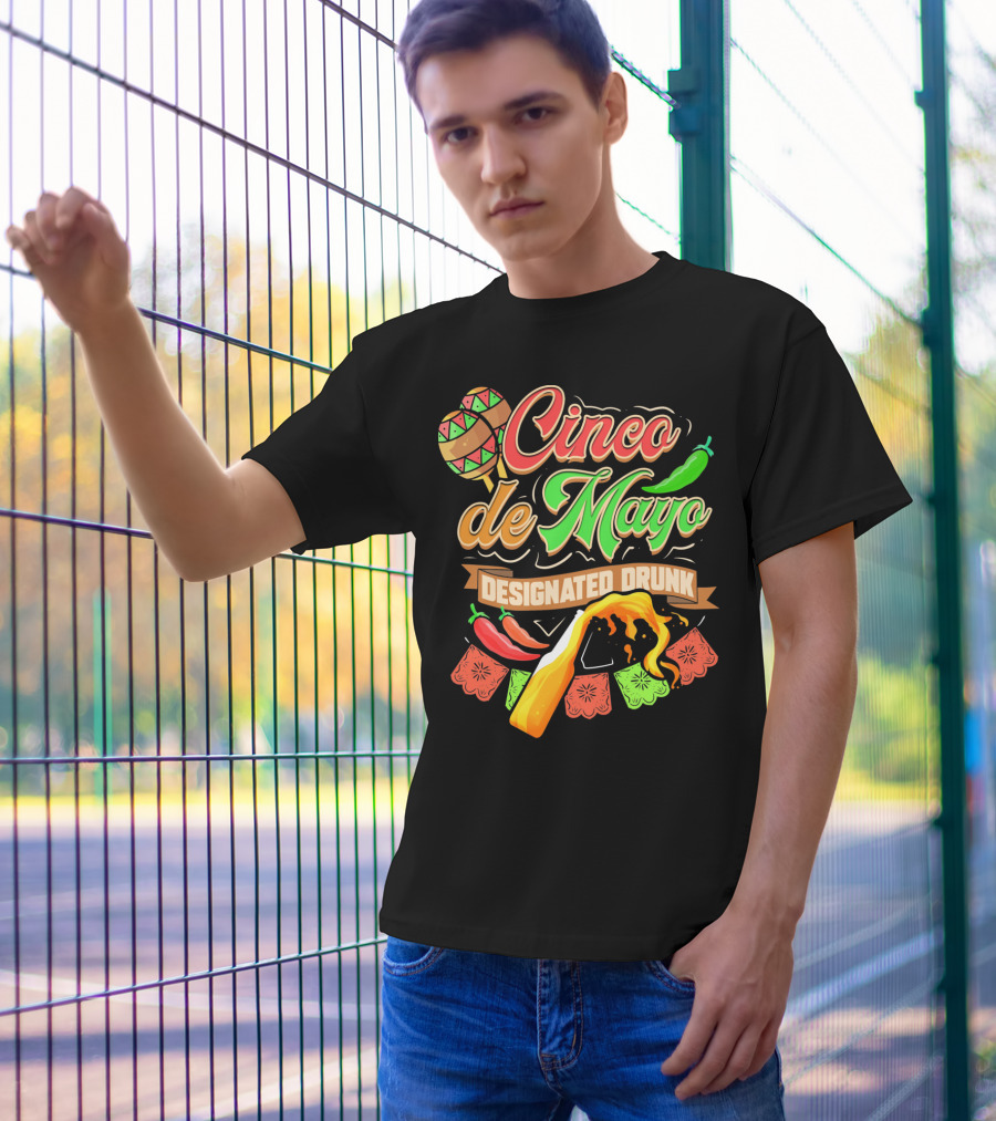 Cinco De Mayo Designated Drunk Peppers Beer Fiesta T-Shirt