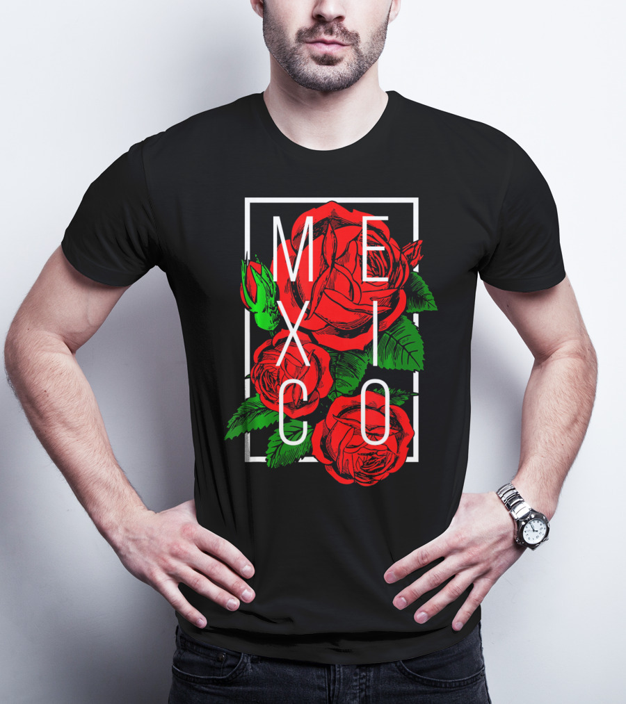 Mexico Rose Flower Cinco De Mayo T-Shirt