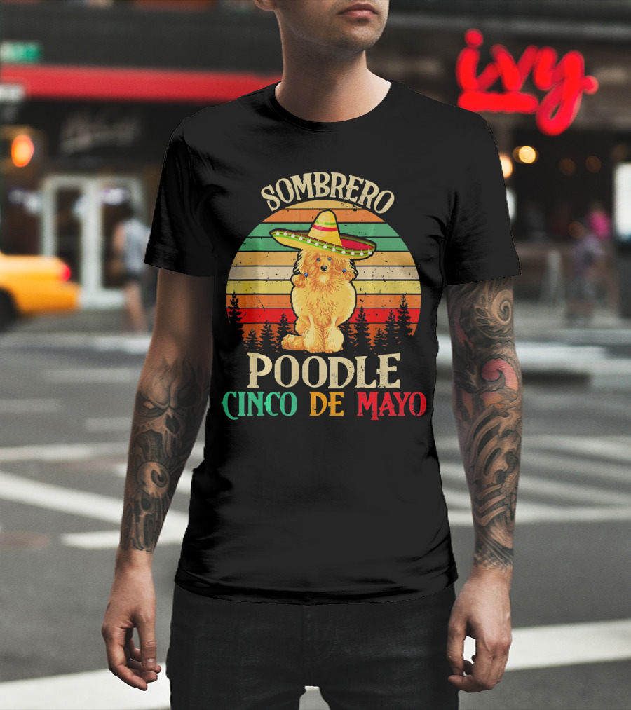 Sombrero Poodle Cinco De Mayo Vintage T-Shirt