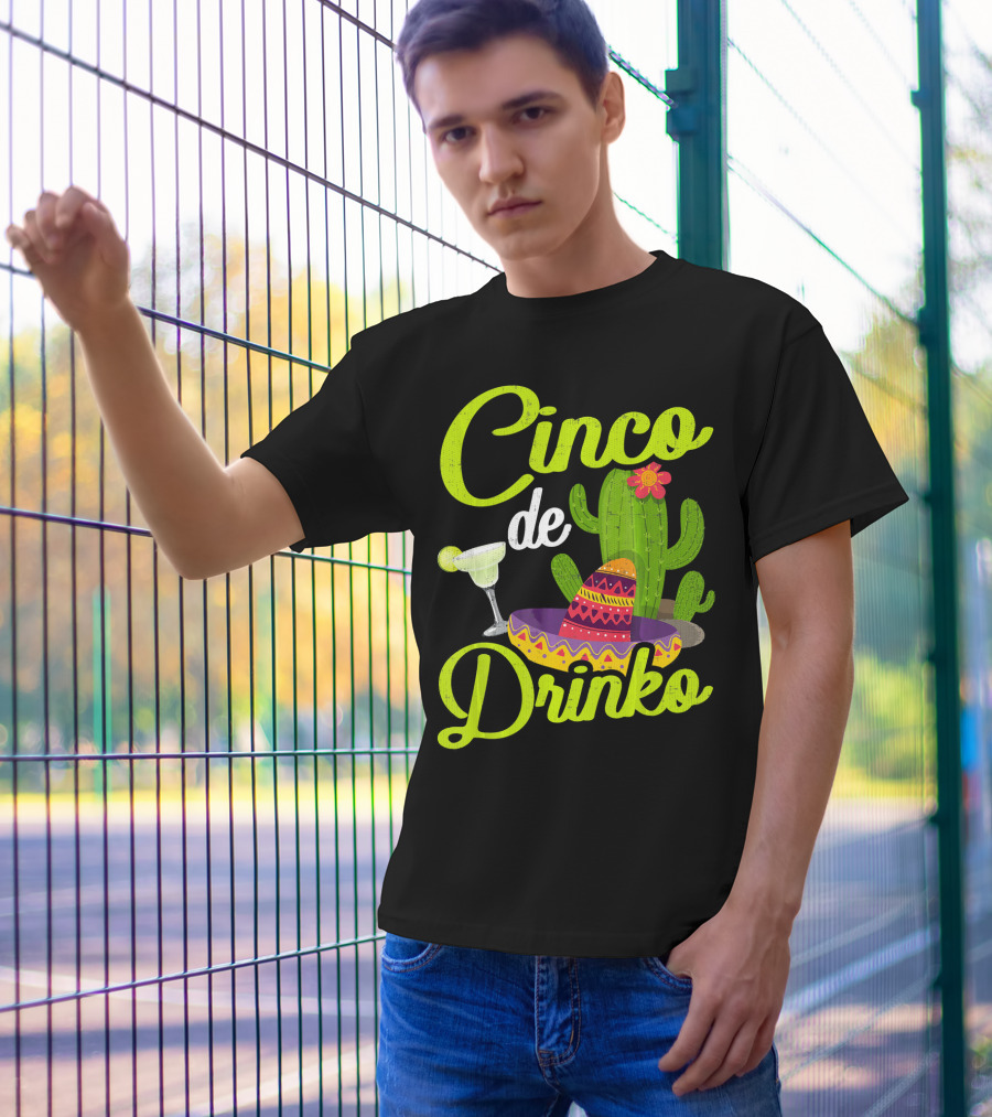 Cinco De Drinko Sombrero Cactus Margarita T-Shirt