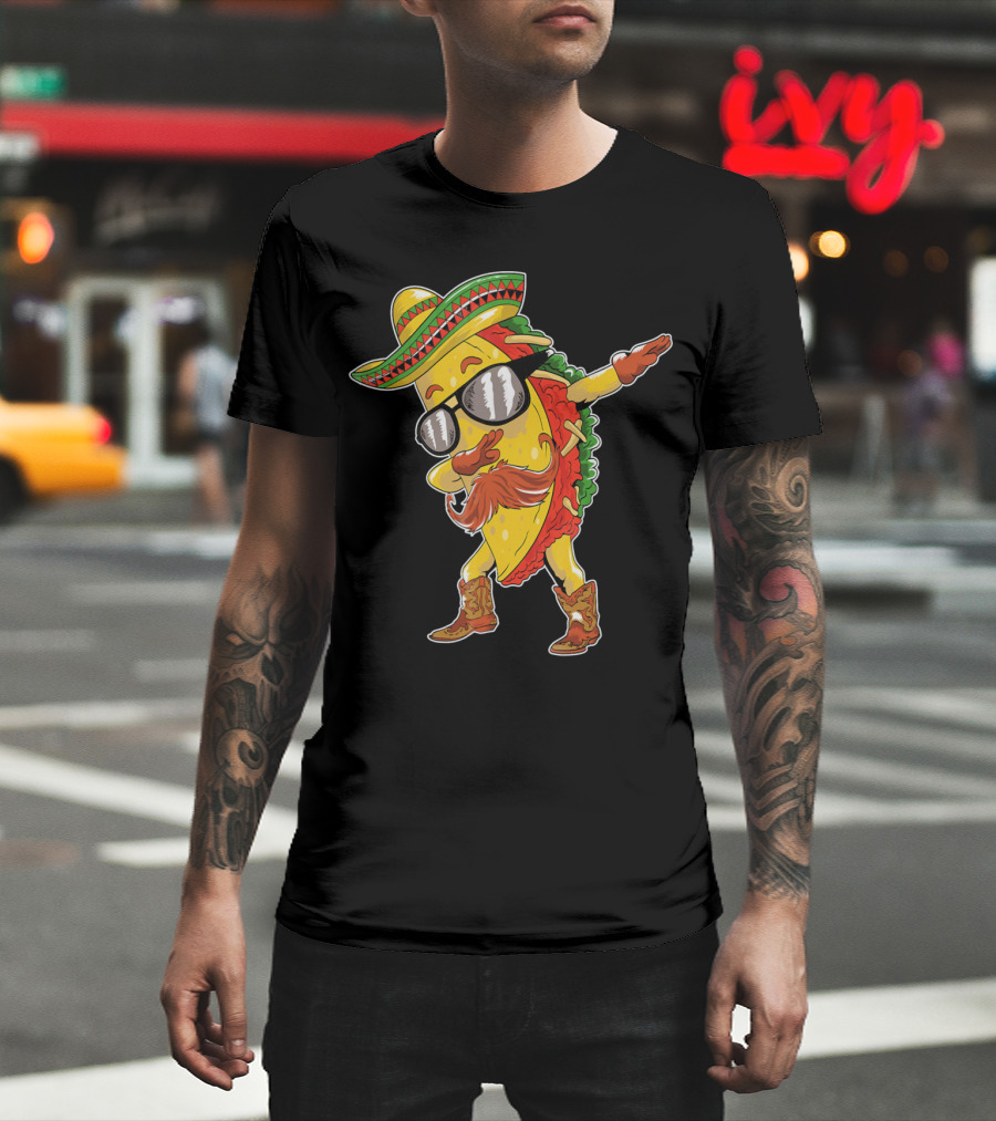 Funny Taco Dabbing Sombrero Cinco De Mayo T-Shirt