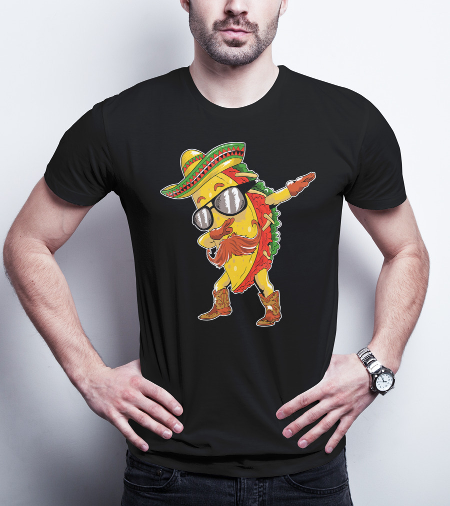 Funny Taco Dabbing Sombrero Cinco De Mayo T-Shirt