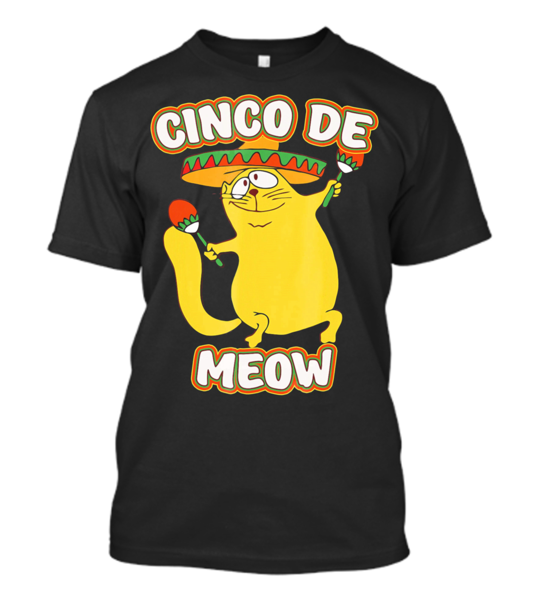 Cinco De Meow Funny Cat Lover Sombrero Party T-Shirt
