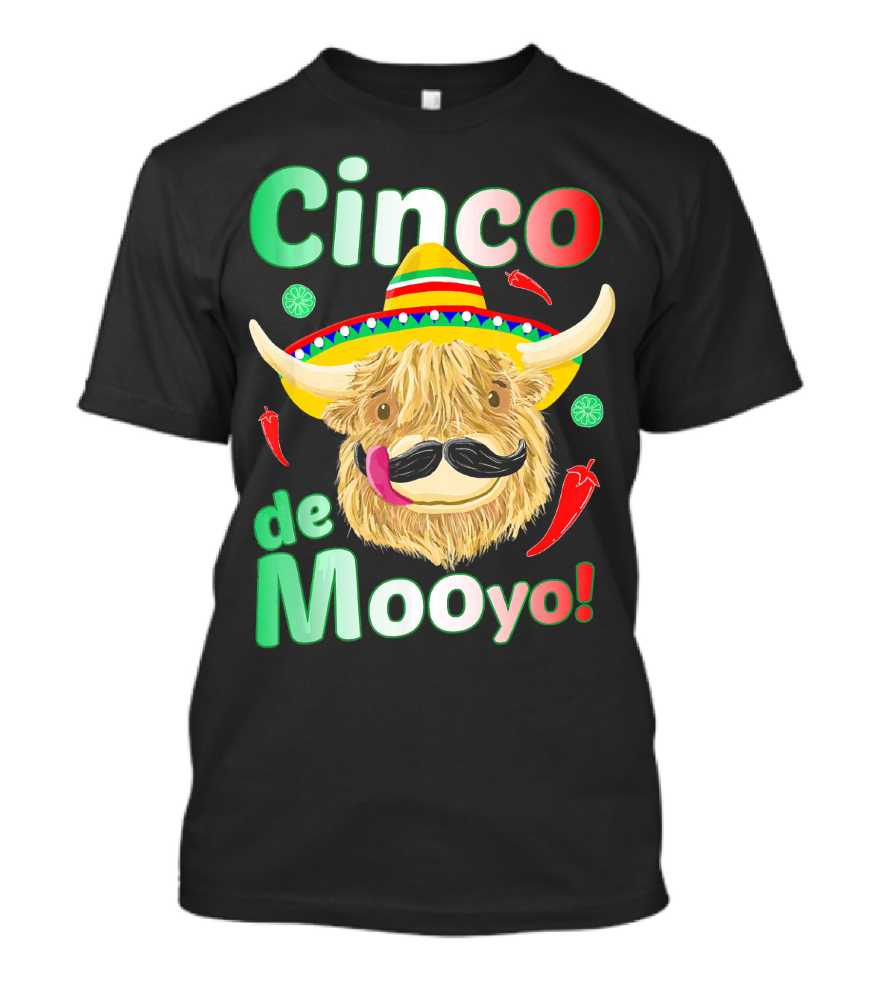 Cinco De Mooyo Scottish Highland Cow Fiesta T-Shirt