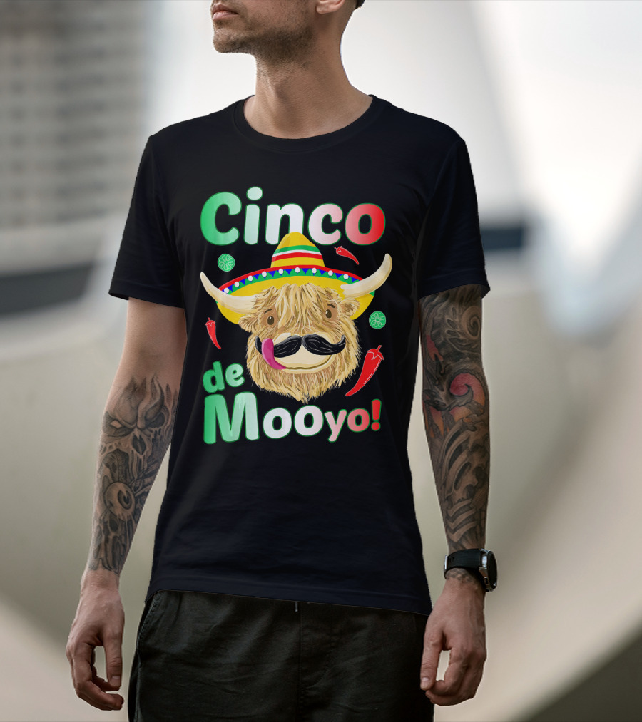 Cinco De Mooyo Scottish Highland Cow Fiesta T-Shirt