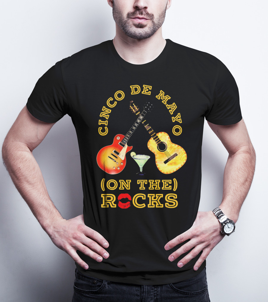 Cinco De Mayo On The Rocks Guitars Margarita T-Shirt