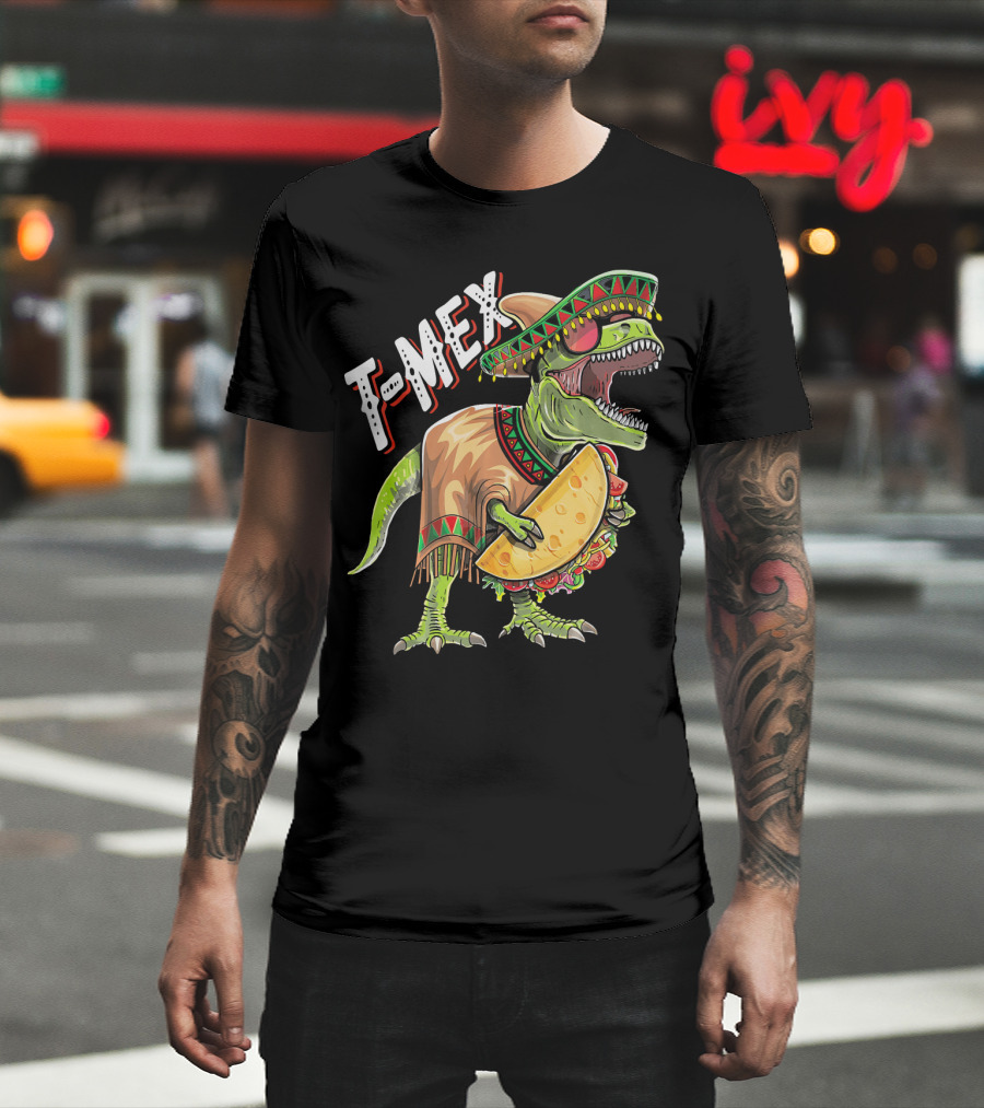 T-Mex Cinco De Mayo Dinosaur Taco Fiesta T-Shirt