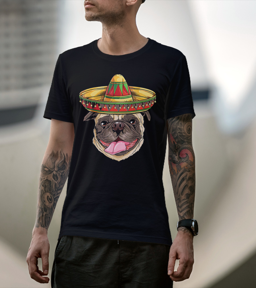 Cinco De Mayo Sombrero Pug T-Shirt