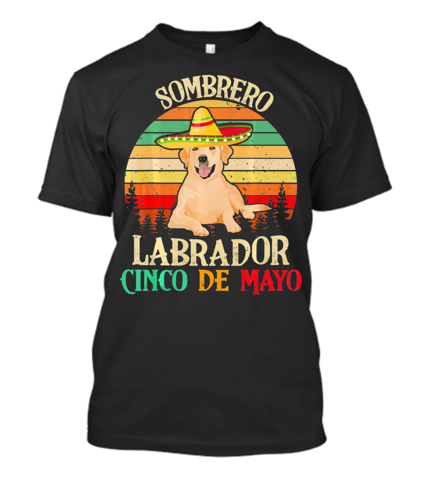 Sombrero Labrador Cinco De Mayo Vintage Happy T-Shirt