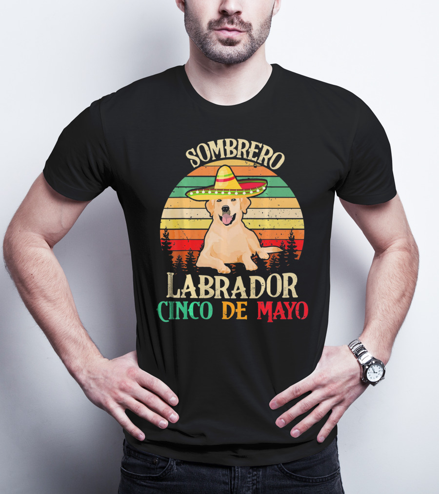 Sombrero Labrador Cinco De Mayo Vintage Happy T-Shirt