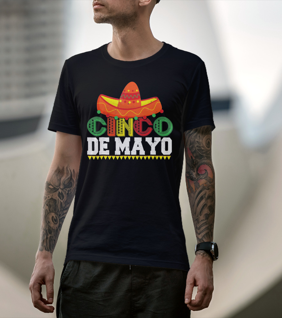 Cinco De Mayo Sombrero Colorful Festive Mexican T-Shirt