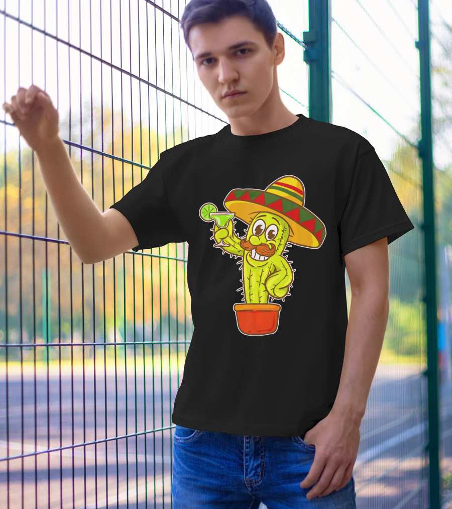 CINCO DE MAYO CACTUS COSTUME SOMBRERO MARGARITA T-Shirt