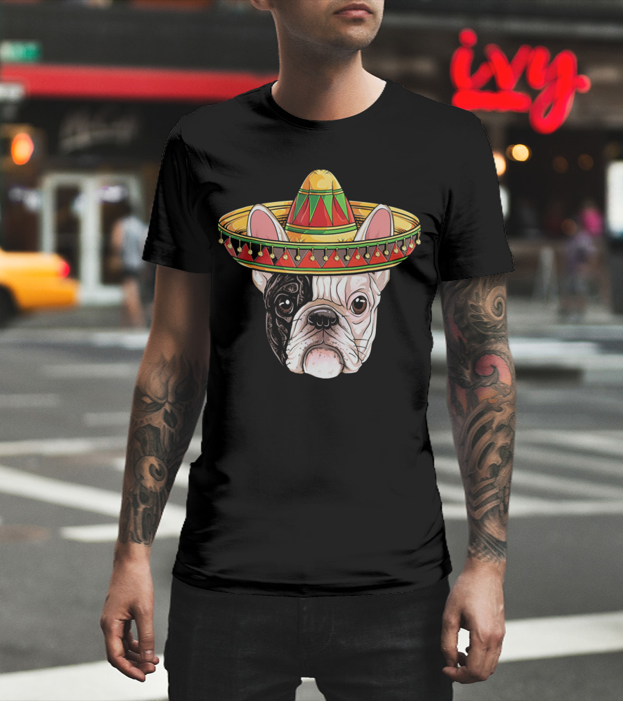 Cinco De Mayo French Bulldog Sombrero T-Shirt