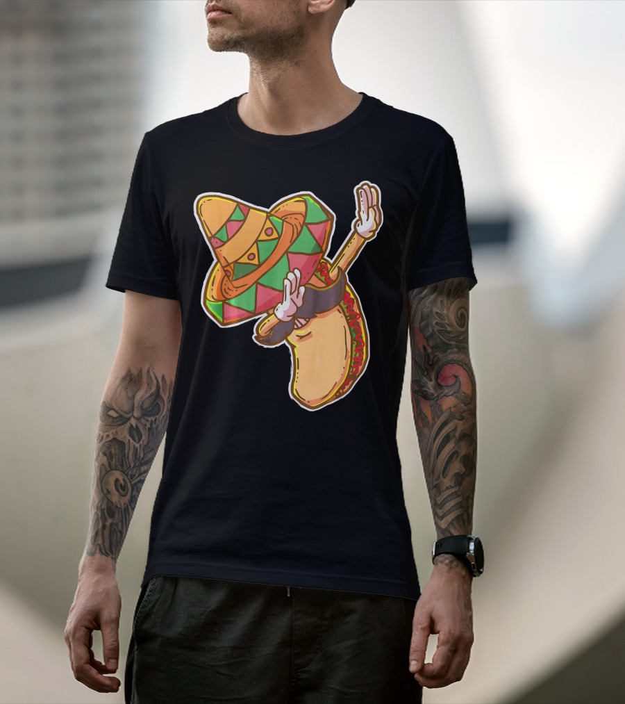 Cinco De Mayo Dabbing Taco With Sombrero T-Shirt