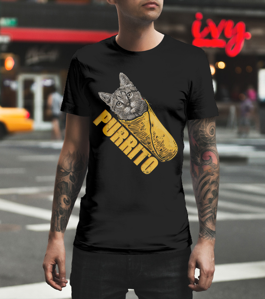 Purrito Cat Burrito Mexican Food Funny Purrito T-Shirt