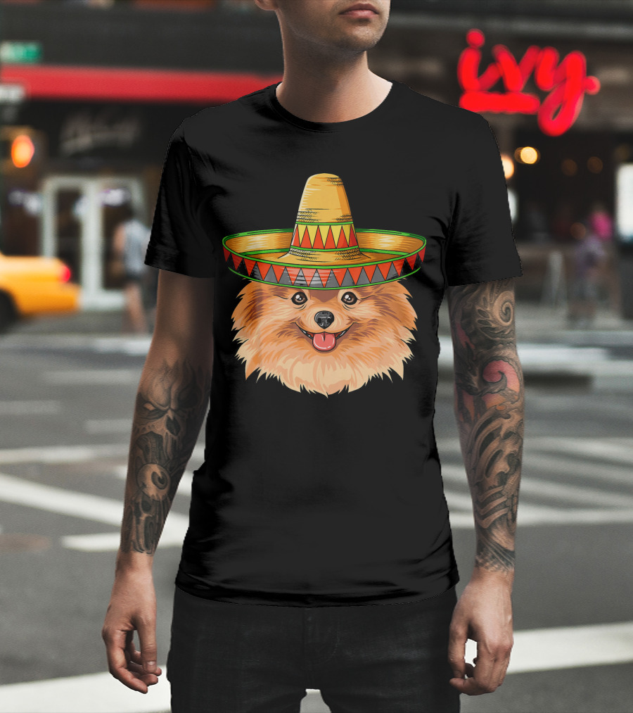 Pomeranian Cinco De Mayo Mexican Sombrero T-Shirt