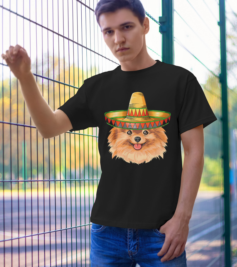 Pomeranian Cinco De Mayo Mexican Sombrero T-Shirt