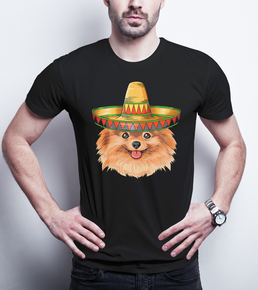 Pomeranian Cinco De Mayo Mexican Sombrero T-Shirt
