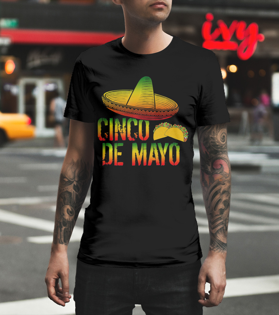 Cinco De Mayo Mexican Pride Sombrero Tacos T-Shirt