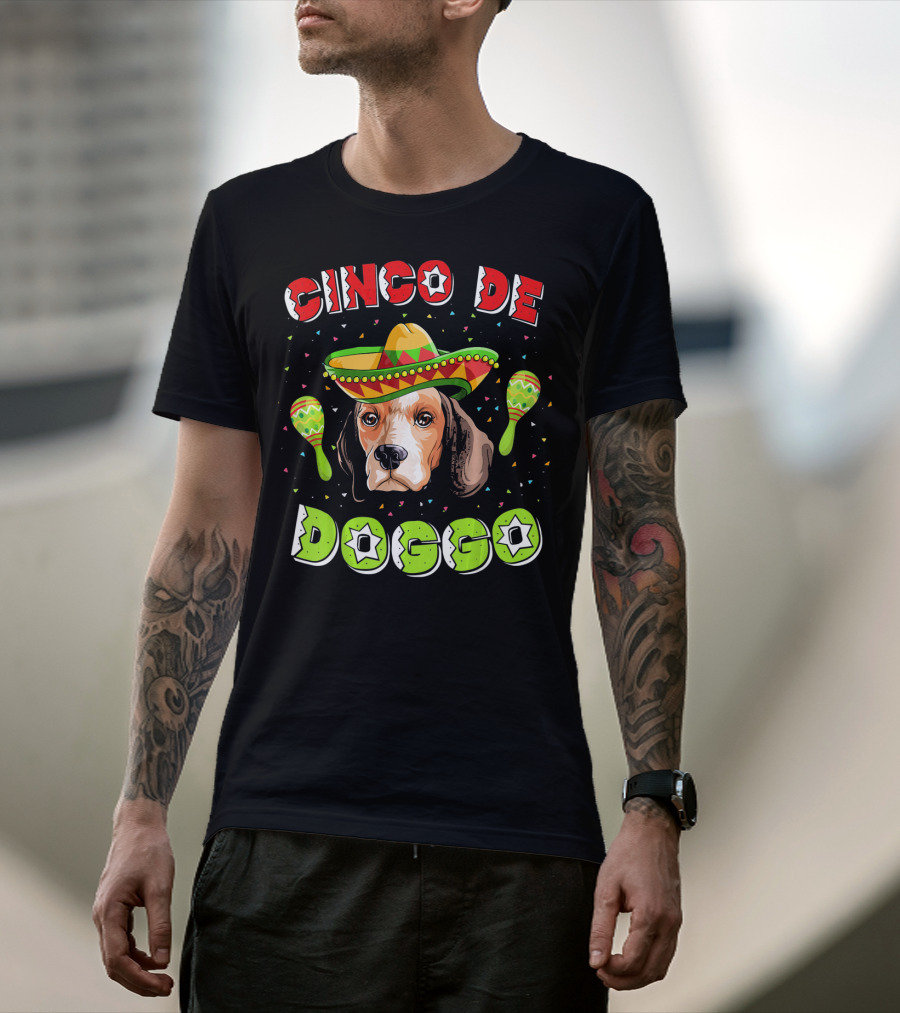 Cinco De Doggo Beagle Fiesta Sombrero Maracas T-Shirt