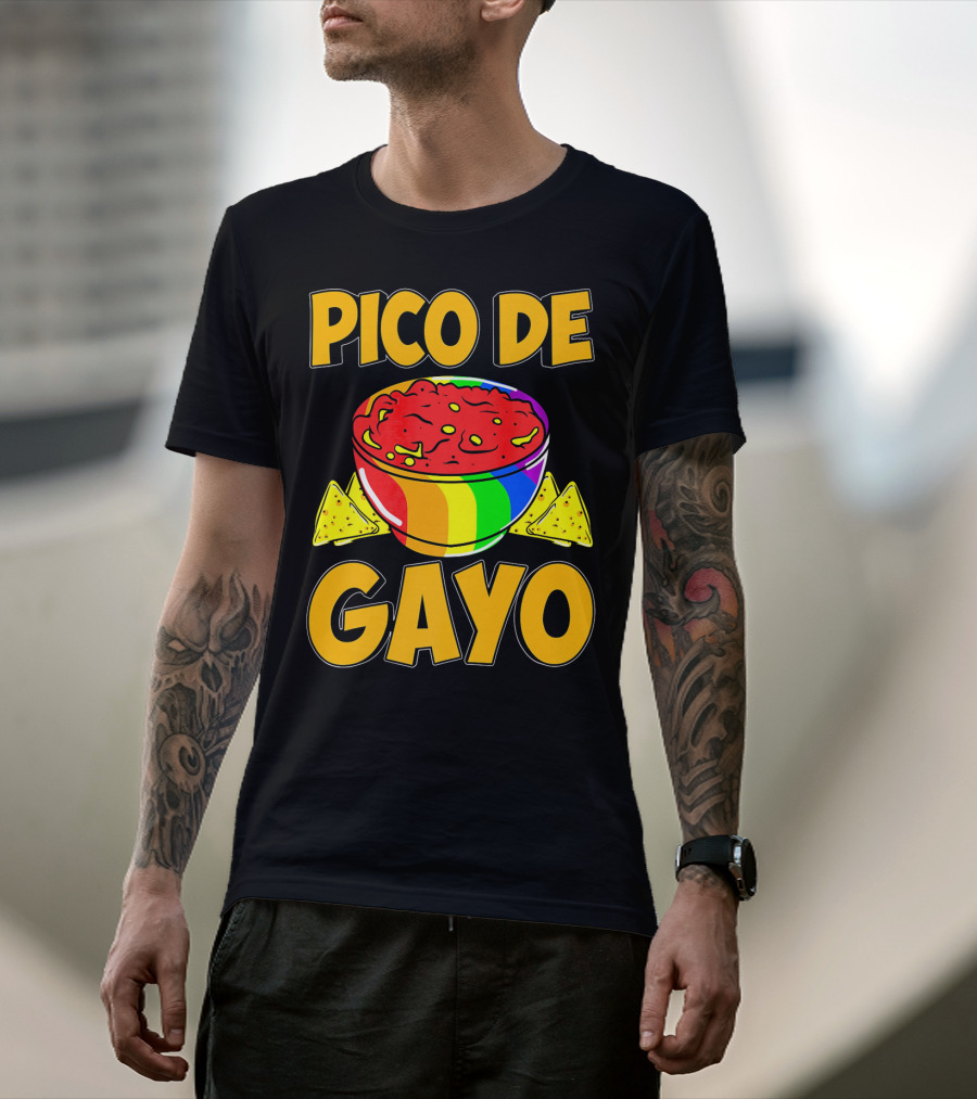 Pico De Gayo Cinco De Mayo Rainbow Salsa Bowl And Tortilla Chips T-Shirt