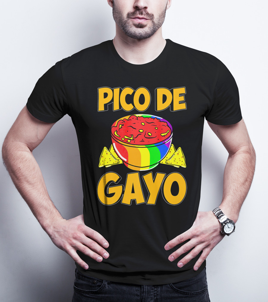 Pico De Gayo Cinco De Mayo Rainbow Salsa Bowl And Tortilla Chips T-Shirt