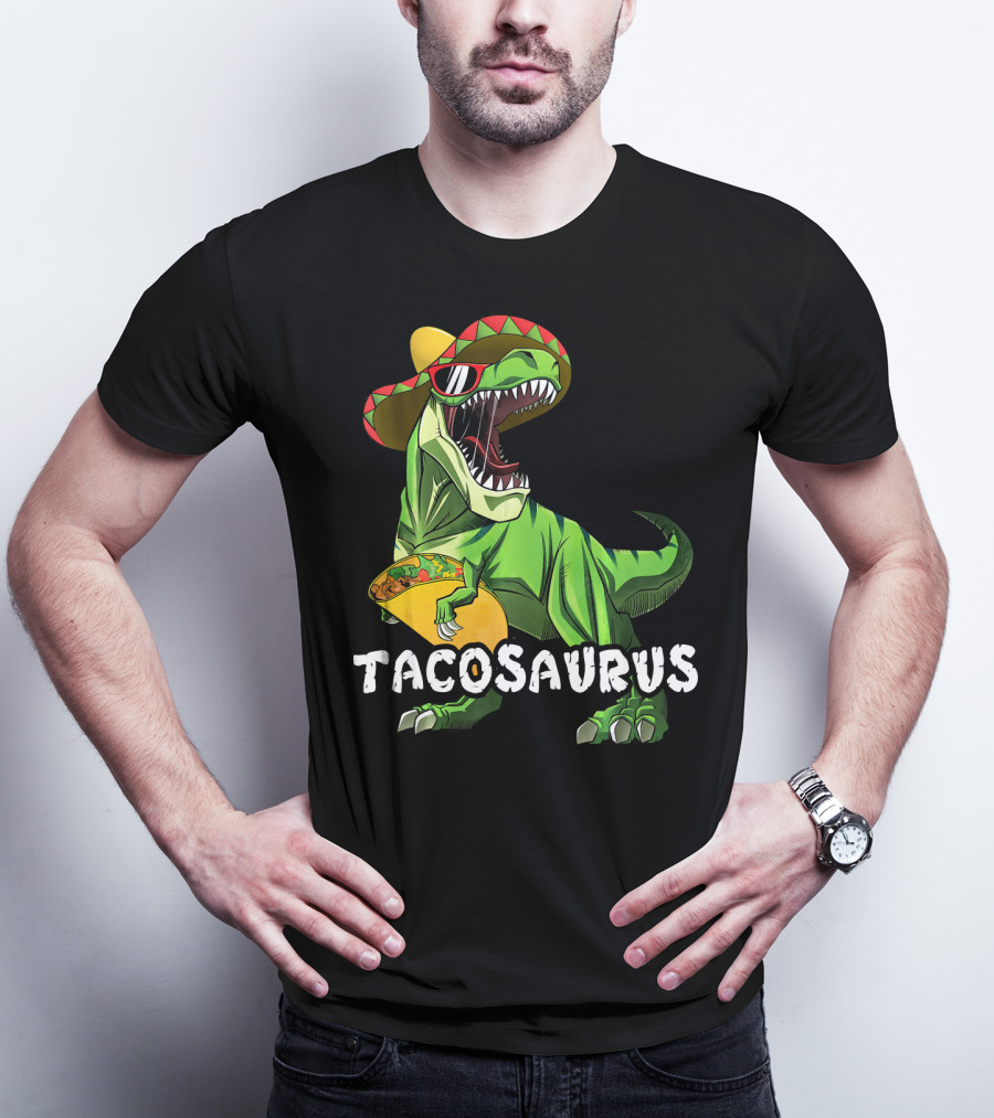 Tacosaurus Cinco De Mayo Rex Tac Dinosaur Sombrero Taco T-Shirt