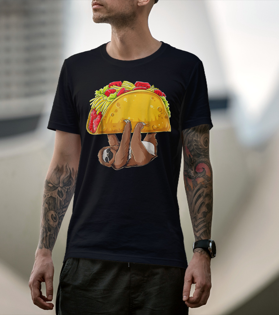 Sloth Hanging From Giant Taco Cinco De Mayo T-Shirt