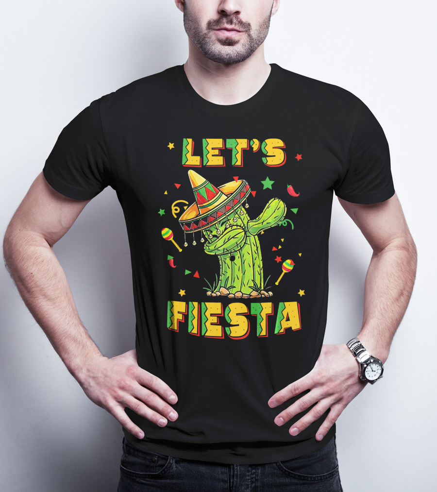 Let's Fiesta Dabbing Cactus Cinco De Mayo T-Shirt