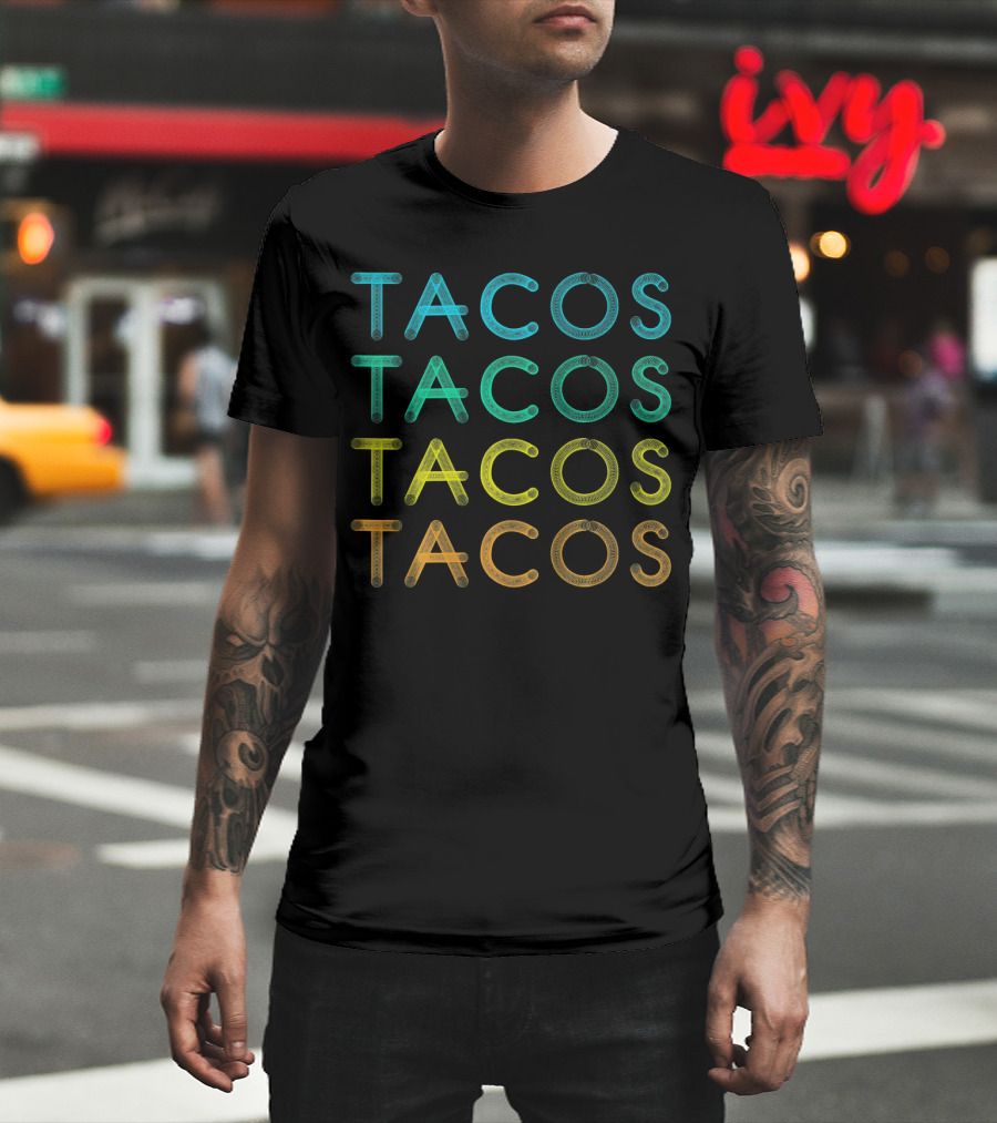 Vintage Tacos Lover Cinco De Tacos Fiesta T-Shirt