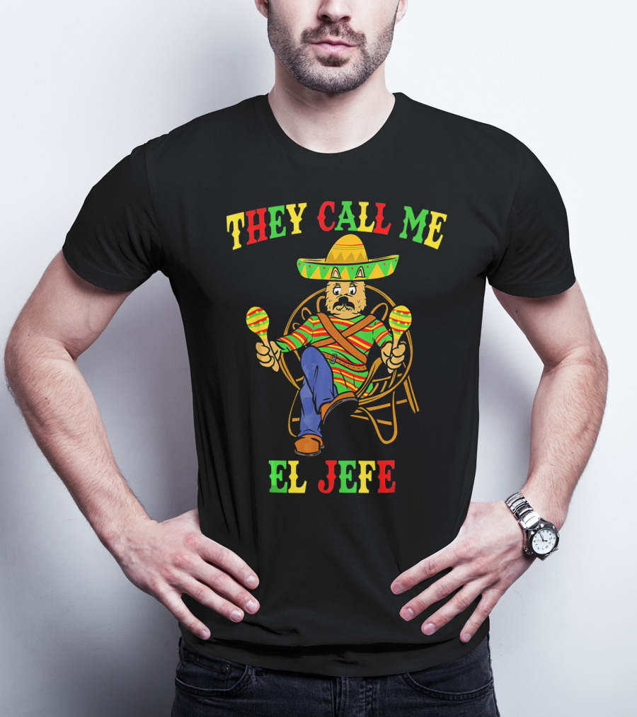 They Call Me El Jefe Yorkshire Terrier Cinco De Mayo T-Shirt
