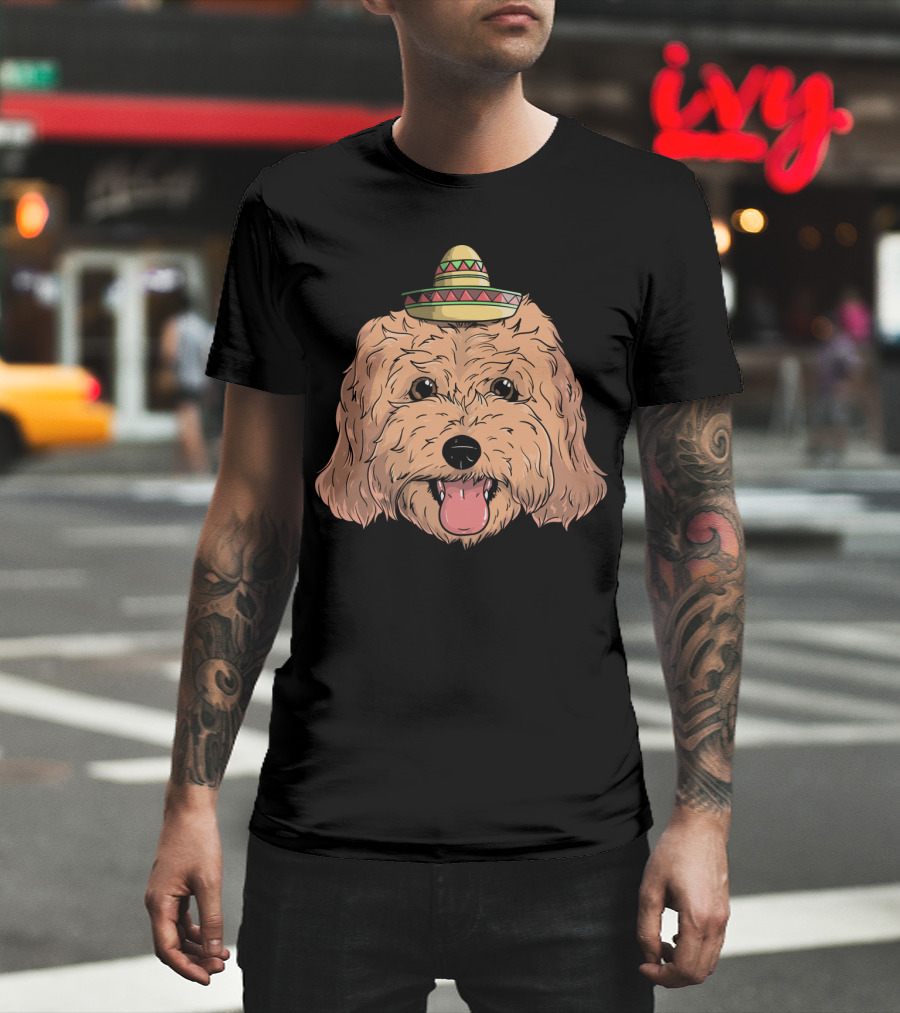 Cockapoo Dog Sombrero Fiesta Cinco De Mayo T-Shirt