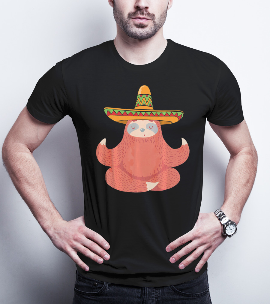 Sloth Sombrero Mexican Fiesta Cinco De Mayo T-Shirt