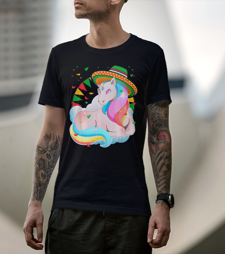 Cinco De Mayo Magical Unicorn Sombrero T-Shirt