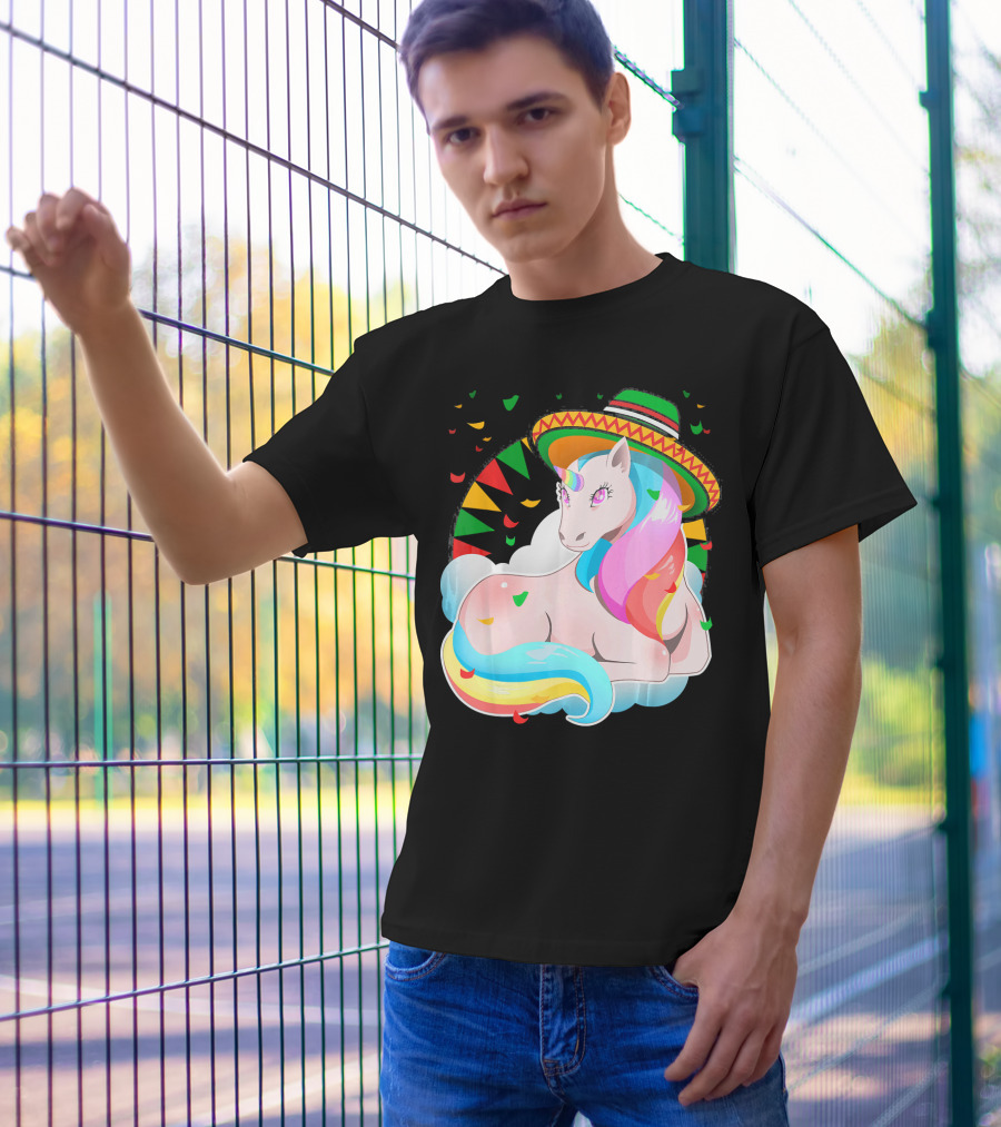 Cinco De Mayo Magical Unicorn Sombrero T-Shirt