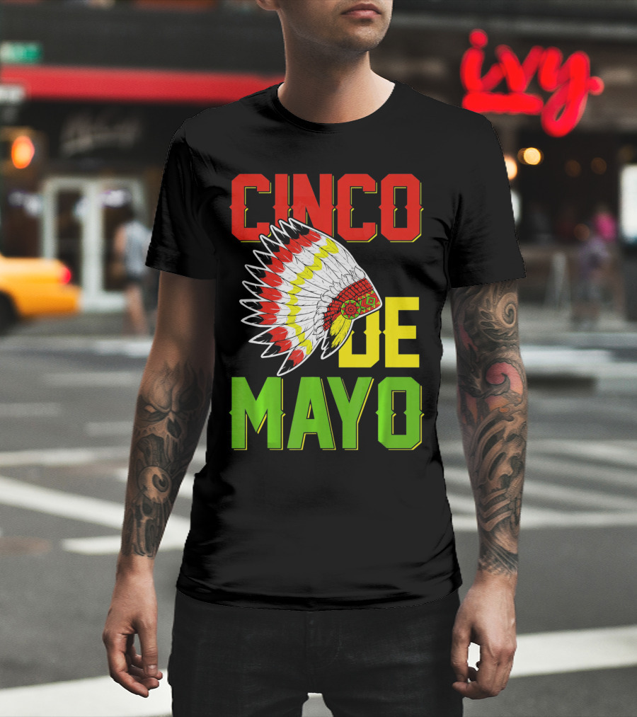 CINCO DE MAYO Native American Headdress T-Shirt