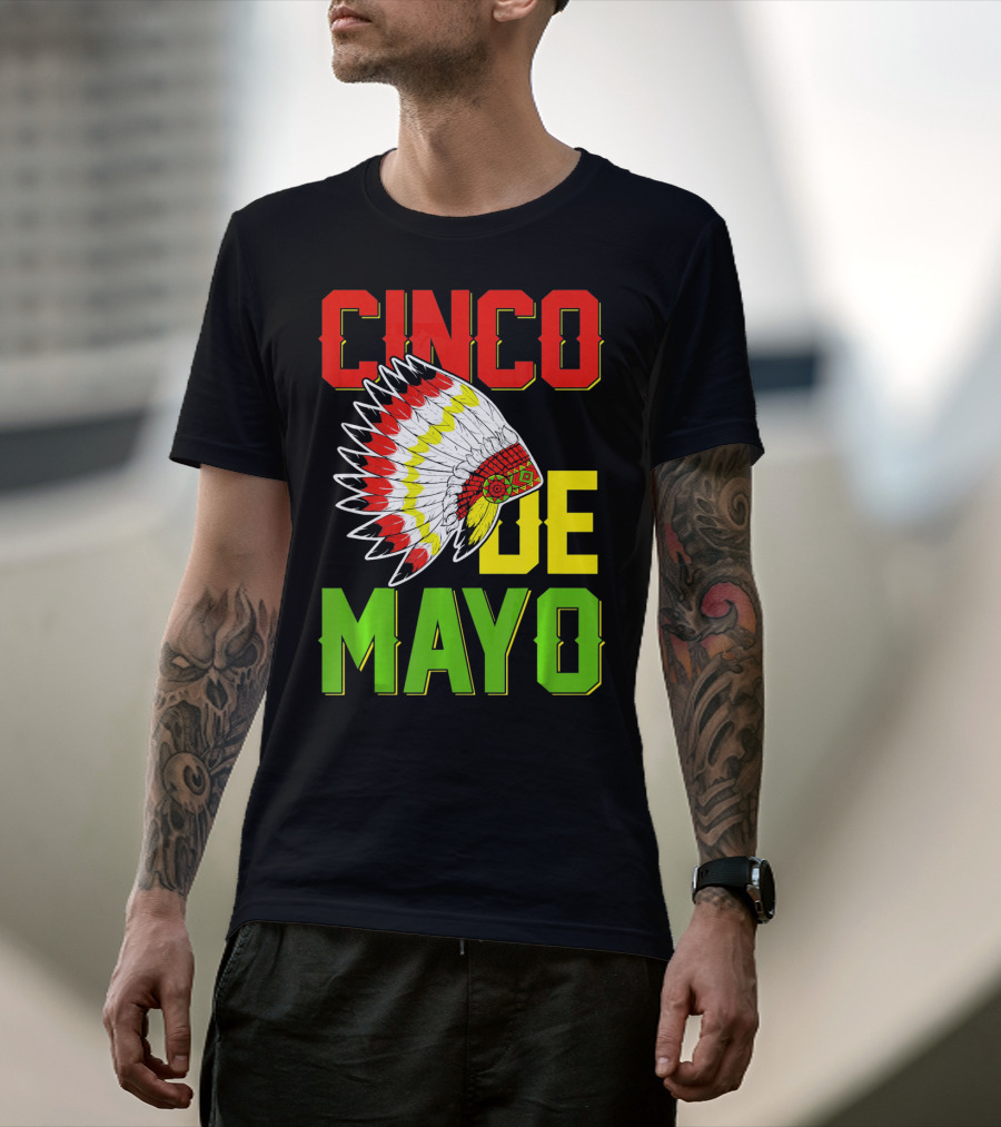 CINCO DE MAYO Native American Headdress T-Shirt