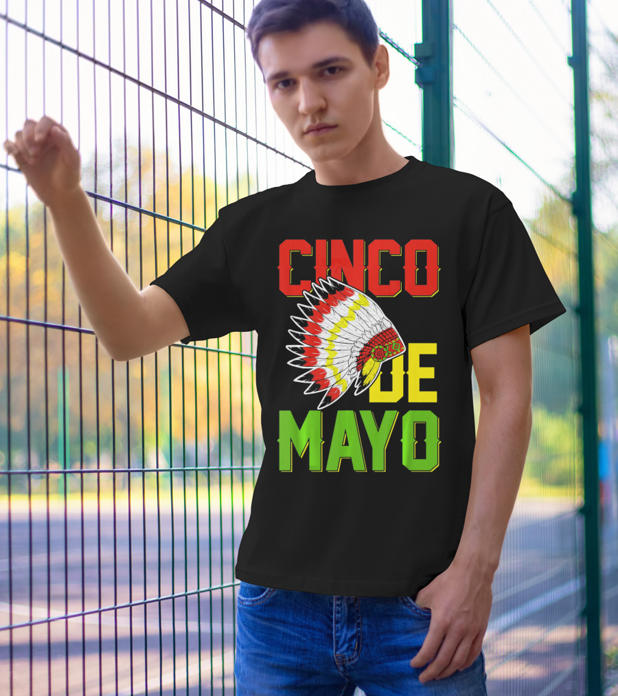 CINCO DE MAYO Native American Headdress T-Shirt