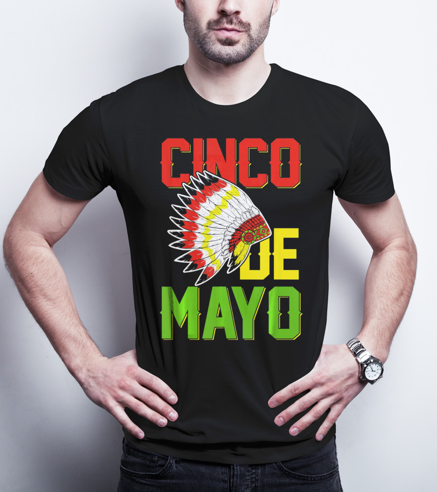 CINCO DE MAYO Native American Headdress T-Shirt